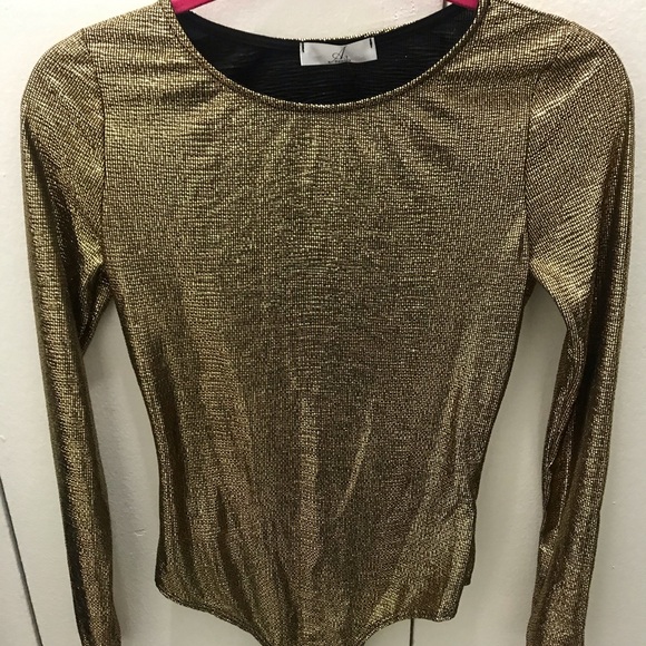 Tops | Gold Bodysuit | Poshmark